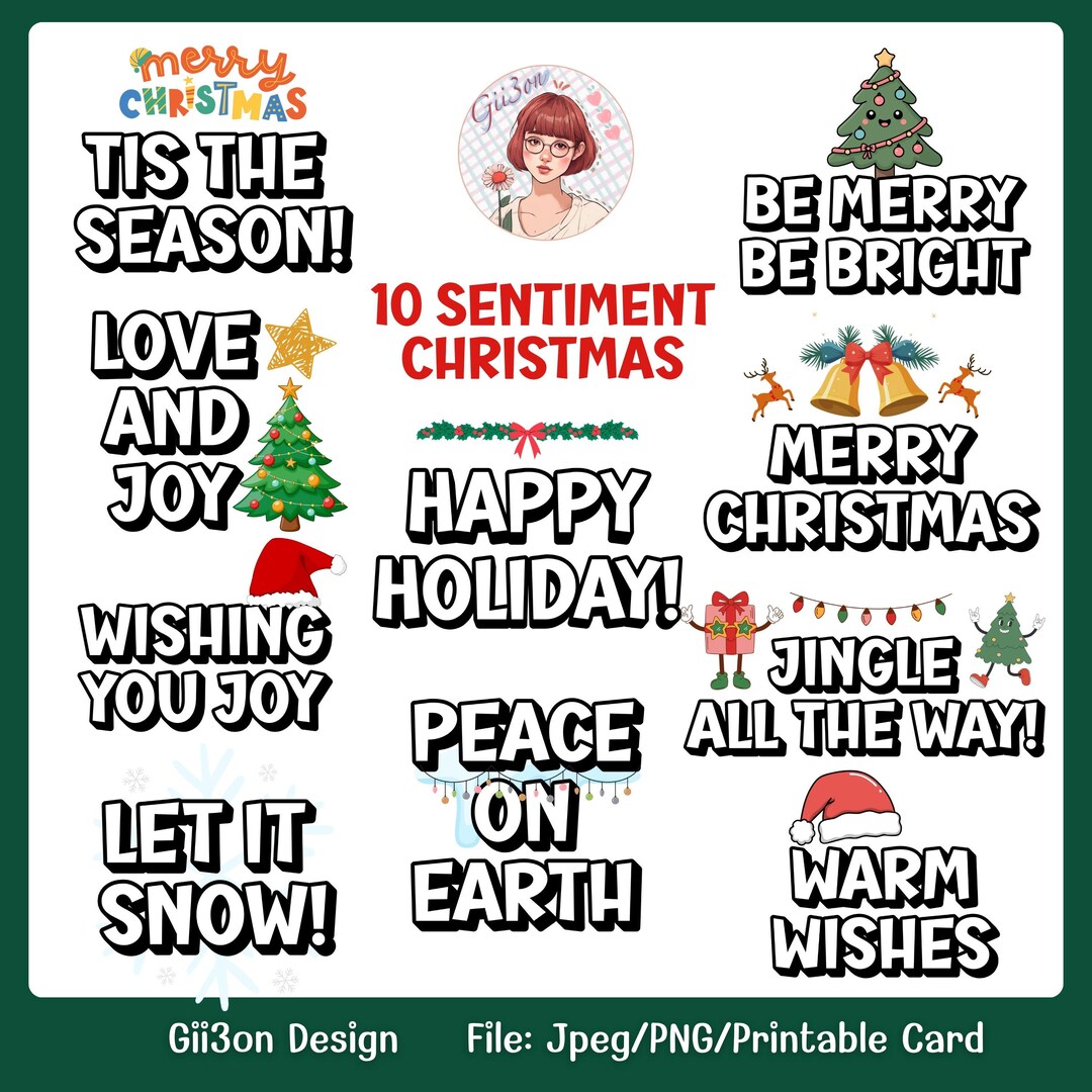 10 Christmas Sentiment Quotes | Printable Christmas Cards & Stickers ...