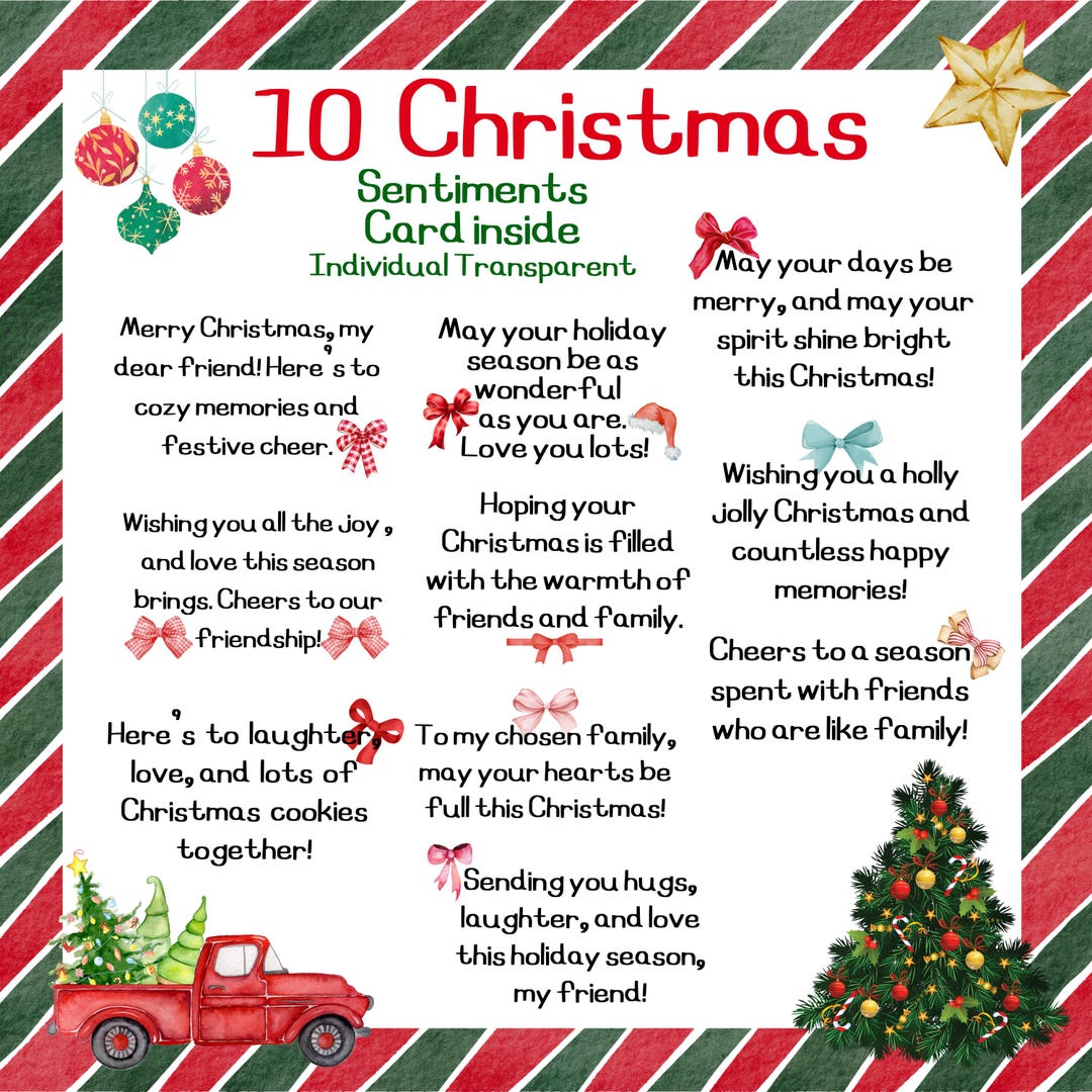 Christmas Card Sentiments: Word Art Quotes (digital Stamp Bundle) - Etsy