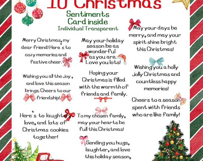 Christmas Card Sentiments: Word Art Quotes, Clip Art (digital Stamp ...