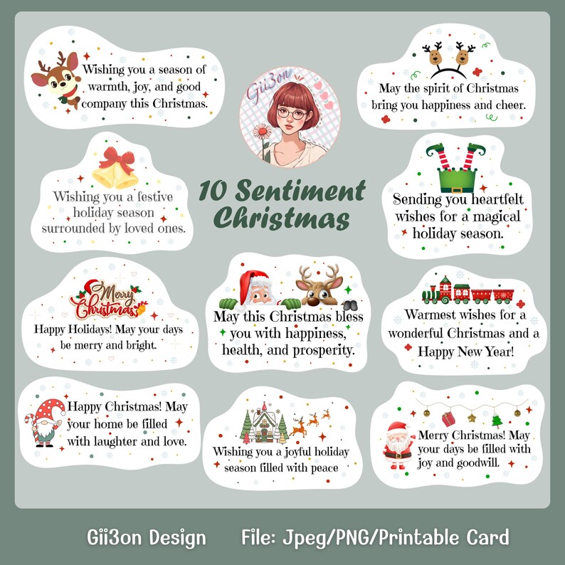 10 Christmas Sentiment Quotes | Printable Christmas Cards & Stickers ...