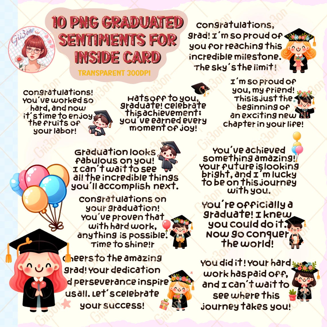 Graduation Card Sentiments: Clip Art Quotes (digital Stamp Bundle) - Etsy