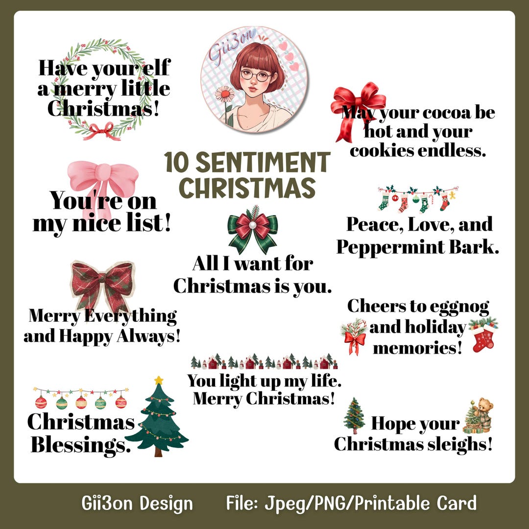 10 Christmas Sentiment Quotes | Printable Christmas Cards & Stickers ...