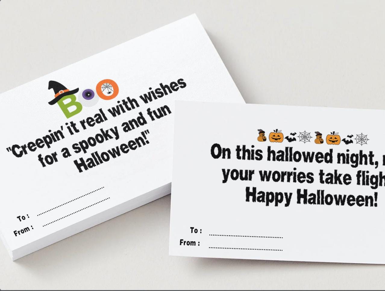 Halloween Card Sayings Bundle: Spooky Quotes, Printable PNG JPEG PDF ...
