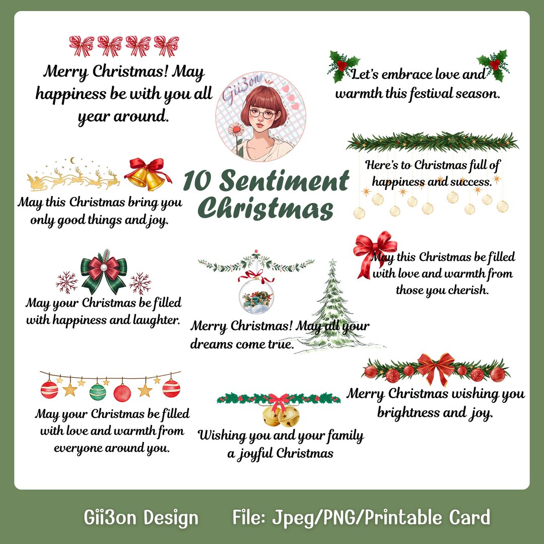 10 Christmas Sentiment Quotes | Printable Christmas Cards & Stickers ...
