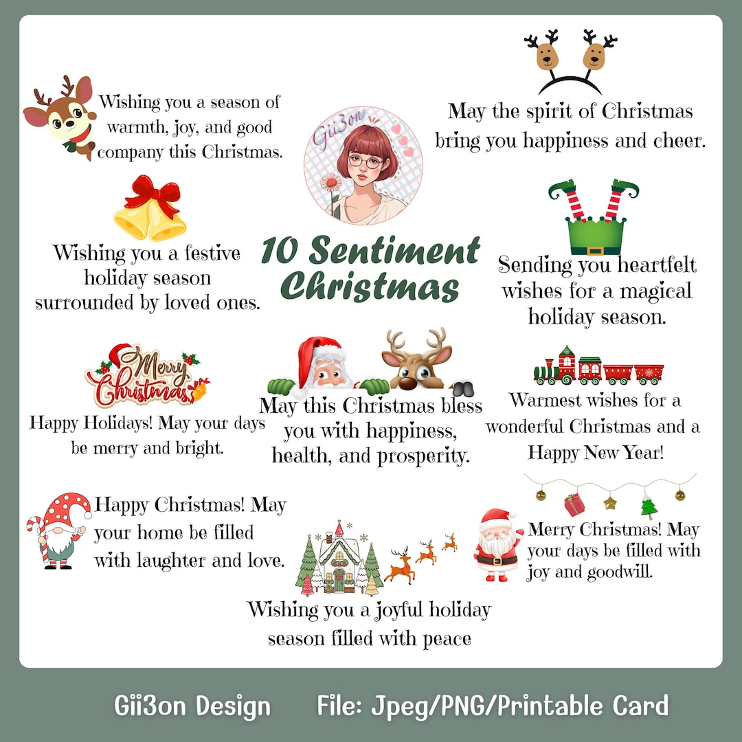 10 Christmas Sentiment Quotes | Printable Christmas Cards & Stickers ...