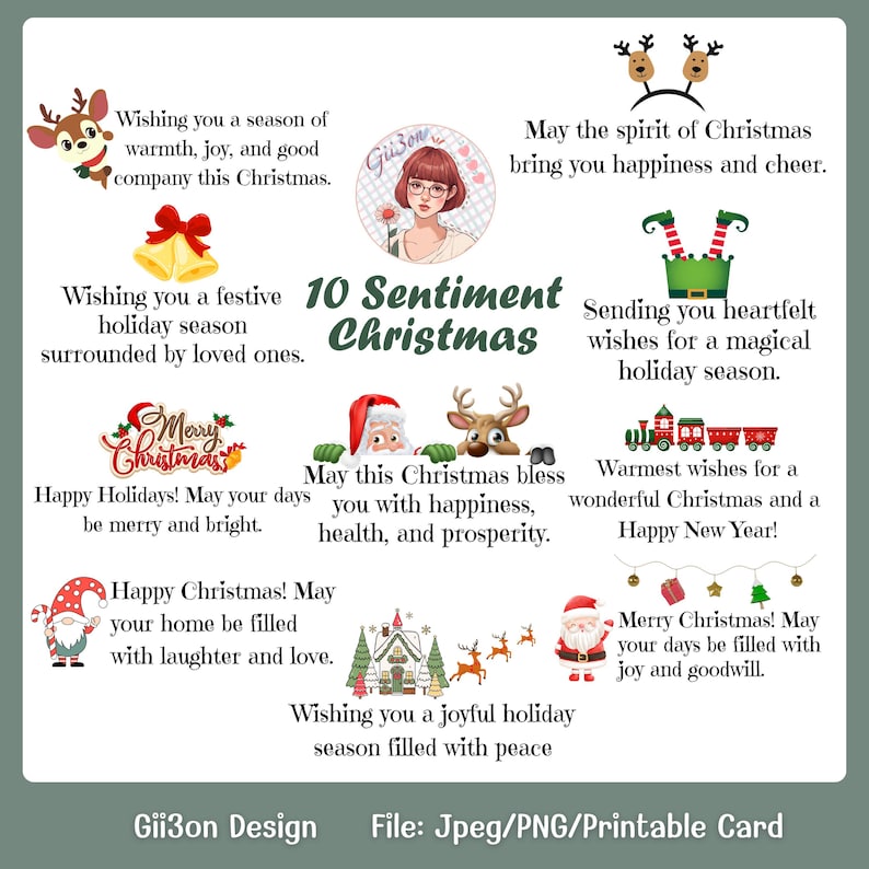 10 Christmas Sentiment Quotes | Printable Christmas Cards & Stickers ...