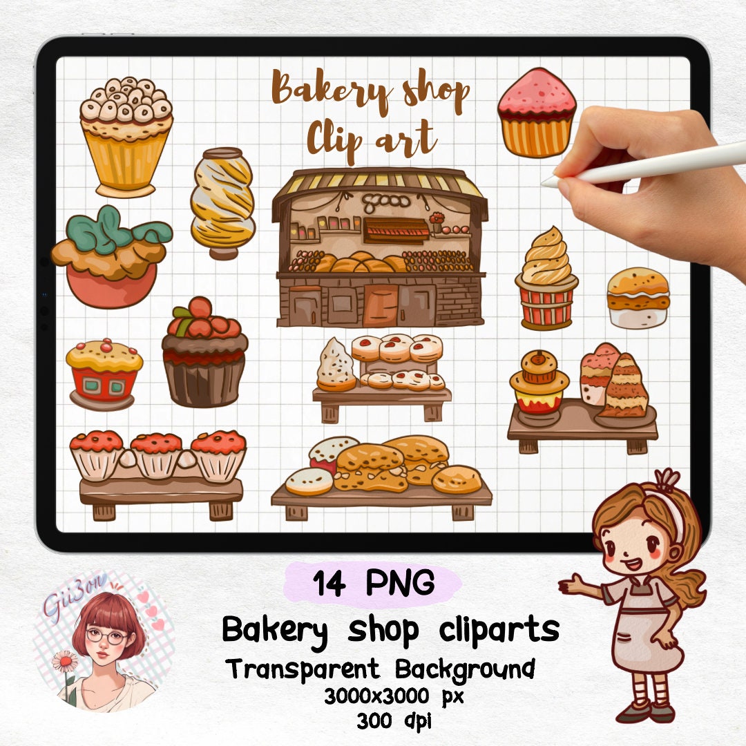 Cute Bakery Shop Clipart, Cute,bakery,bakery Shop,clipart,elements,bake ...