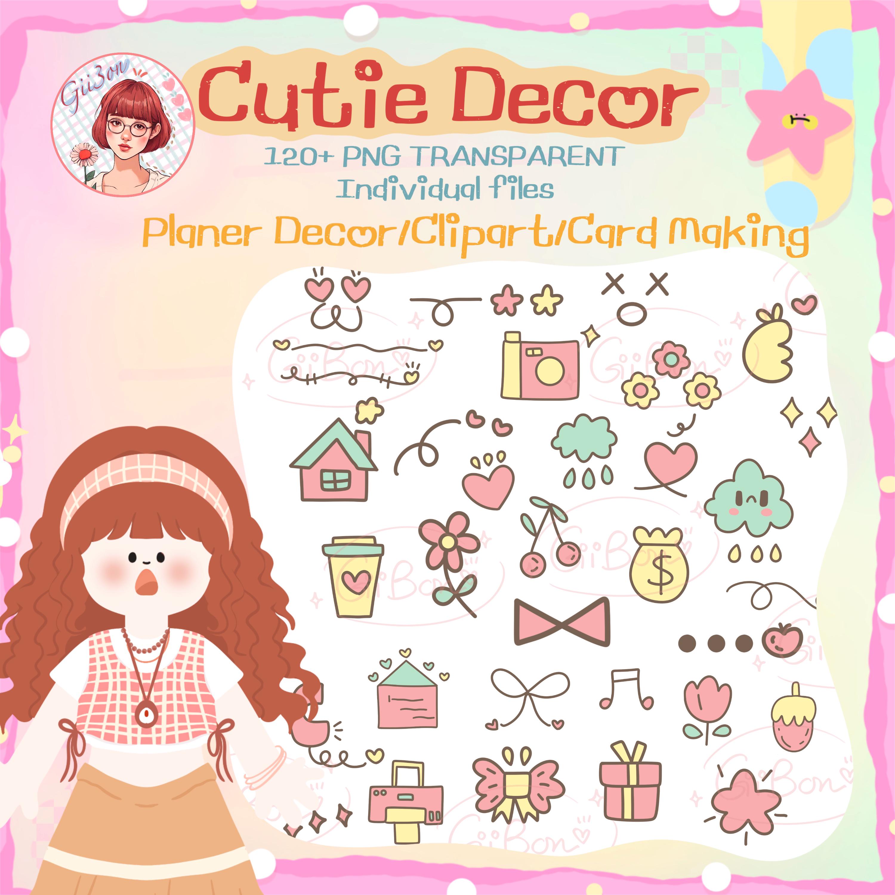 Planner Colourful Clipart Bundle, Hand Drawn Sticker Graphics ...