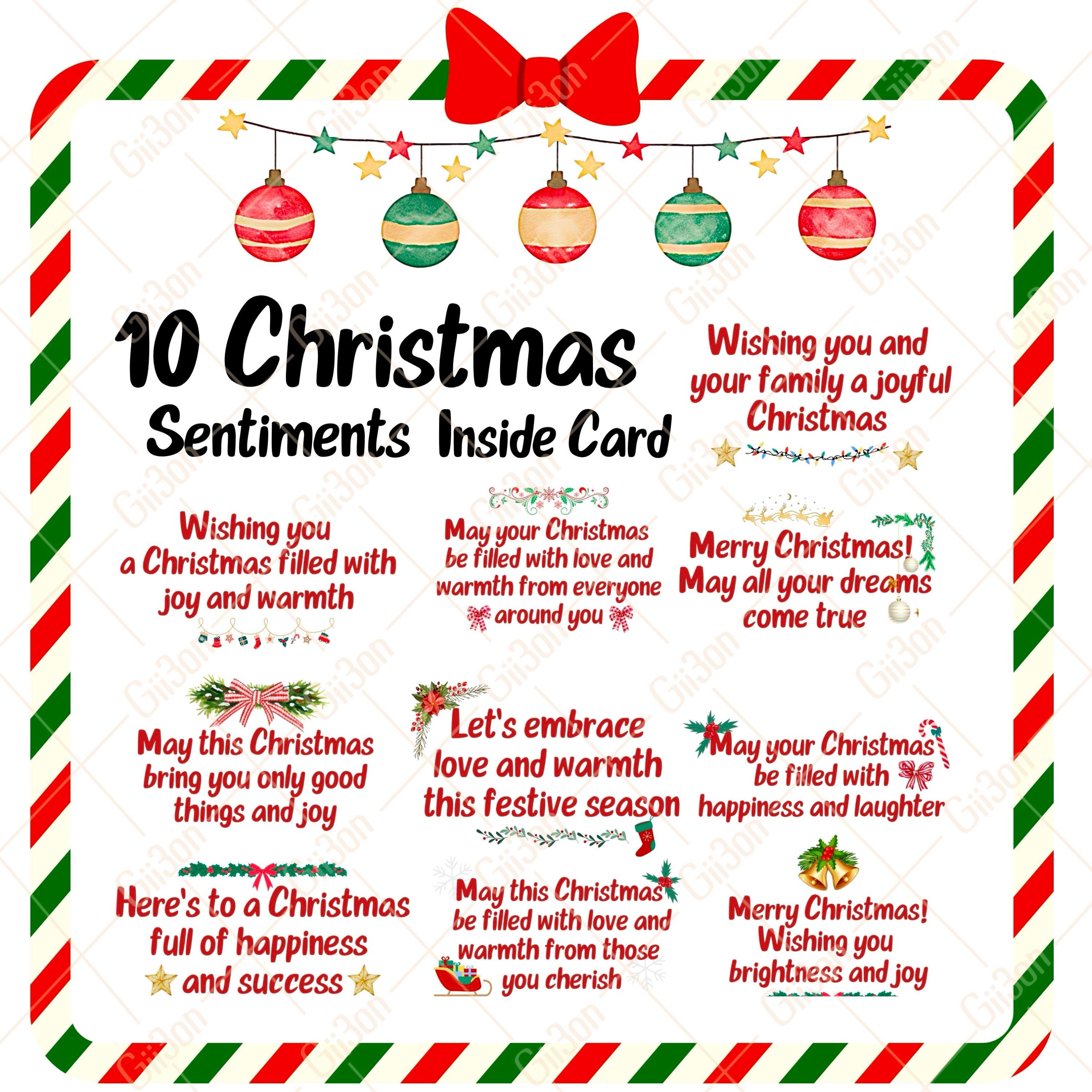 Christmas Card Sentiments: Word Art Quotes, Clip Art (digital Stamp ...