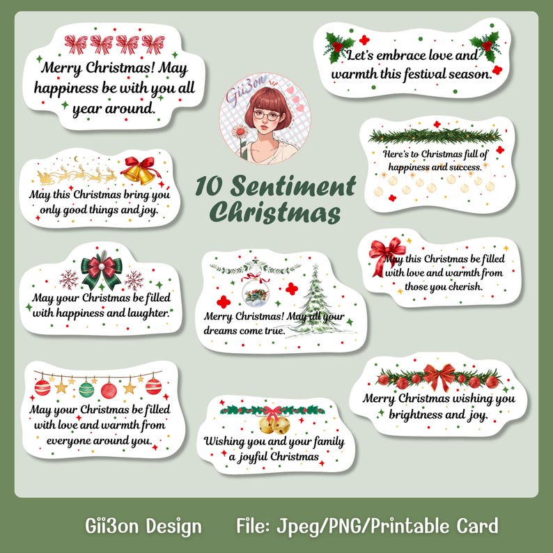 10 Christmas Sentiment Quotes | Printable Christmas Cards & Stickers ...