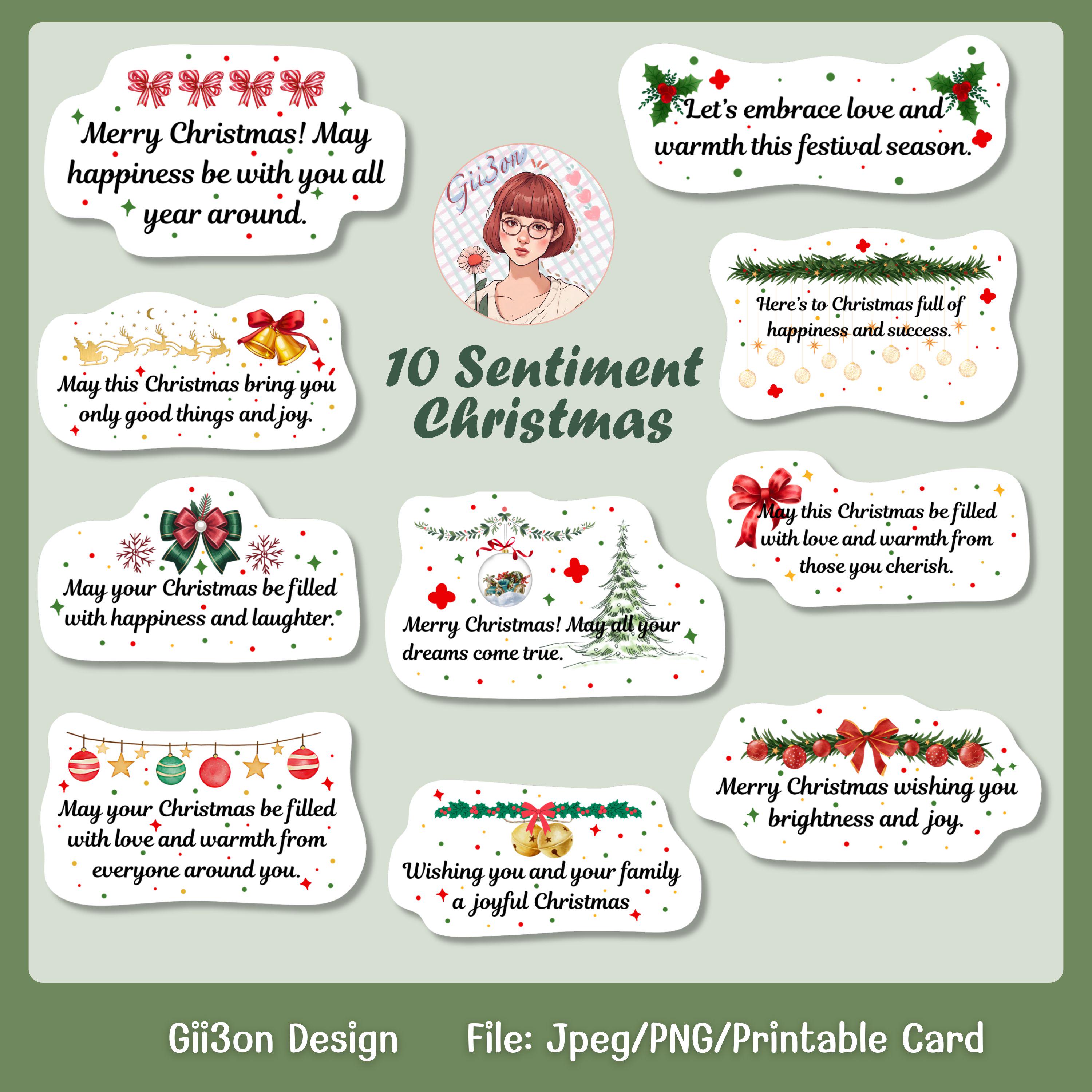 10 Christmas Sentiment Quotes | Printable Christmas Cards & Stickers ...
