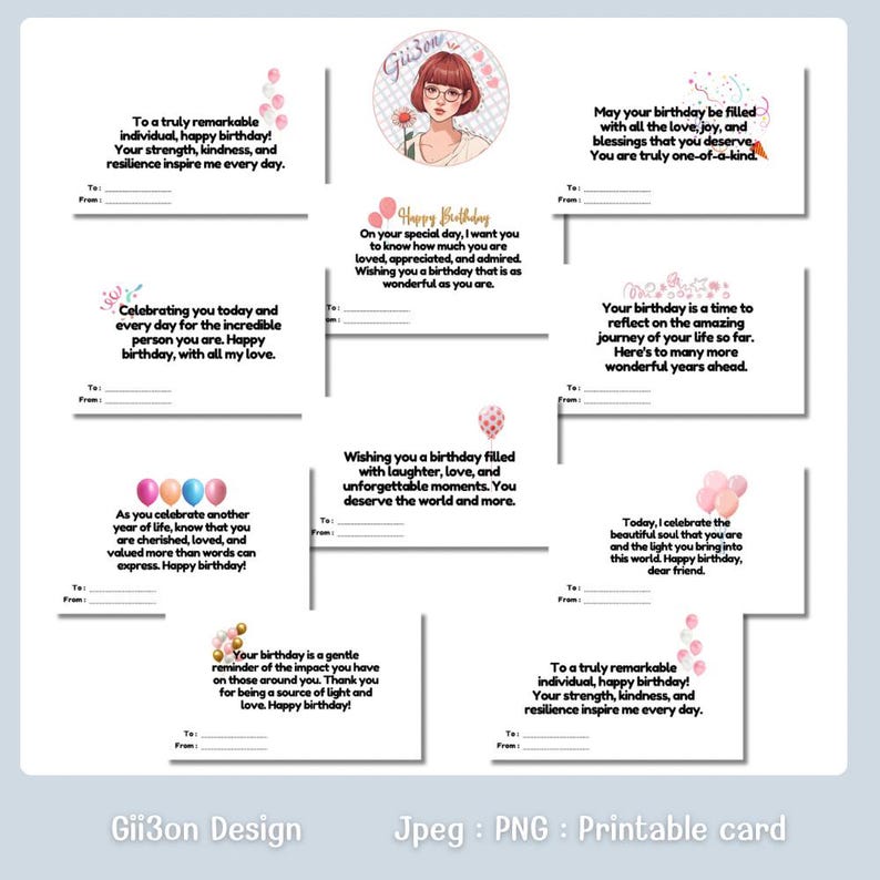 10 Birthday Sentiments, Png, Transparent, Printable, Card Inside, Jpeg ...