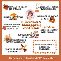 Thanksgiving Sentiment Bundle | Fall Gratitude Quote Stickers ...