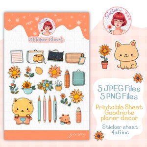 Cute Printable Sticker Sheet Bundle | Planner Sticker Sheet | Sticker ...