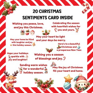 Christmas Card Sentiments 'for the Inside' Digital Stamp Bundle, Clip ...