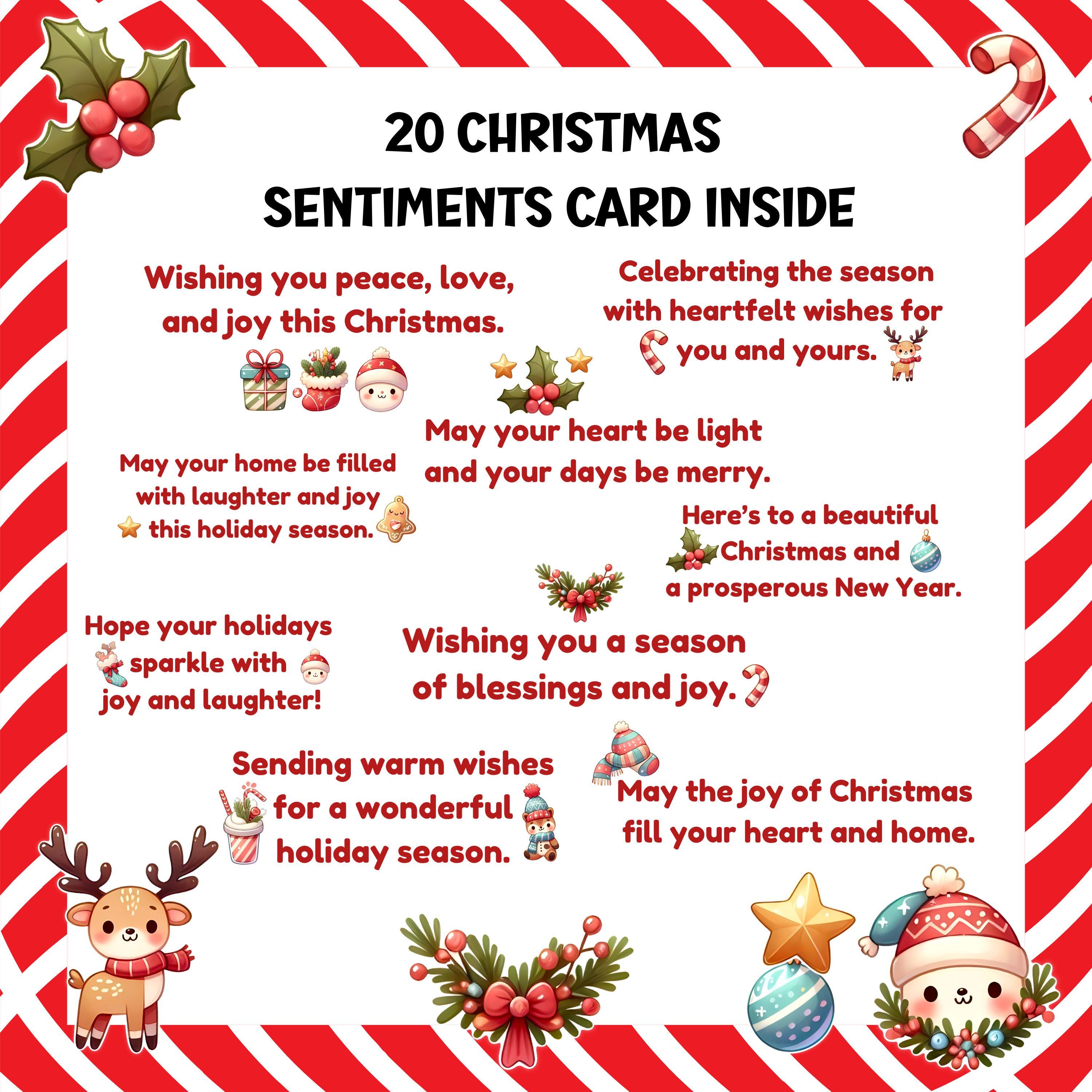 Christmas Card Sentiments 'for the Inside' Digital Stamp Bundle, Clip ...
