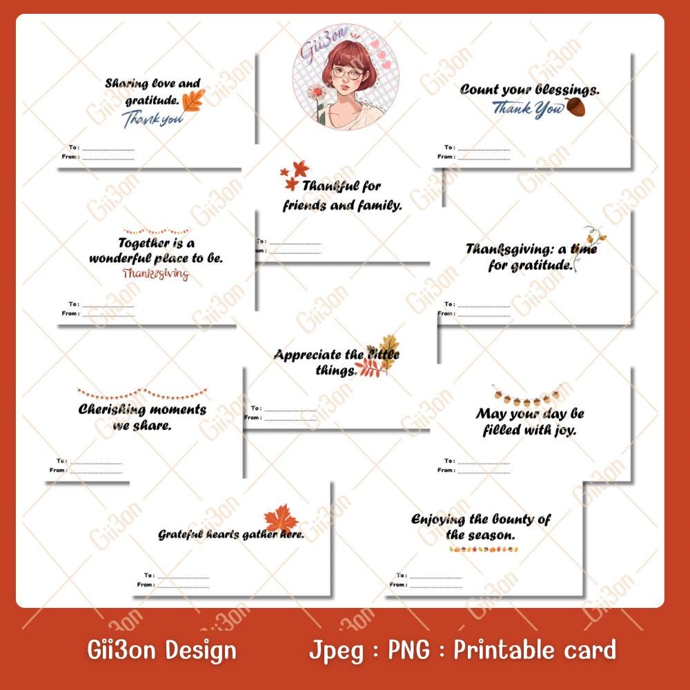 Thanksgiving Card Sentiments: Printable Thanksgiving Greetings (digital ...