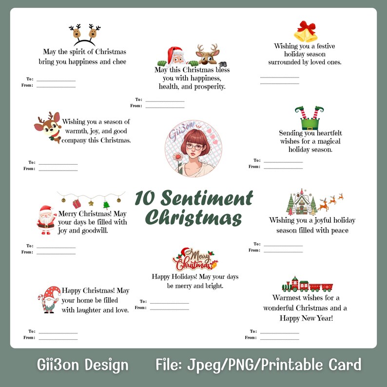 10 Christmas Sentiment Quotes | Printable Christmas Cards & Stickers ...