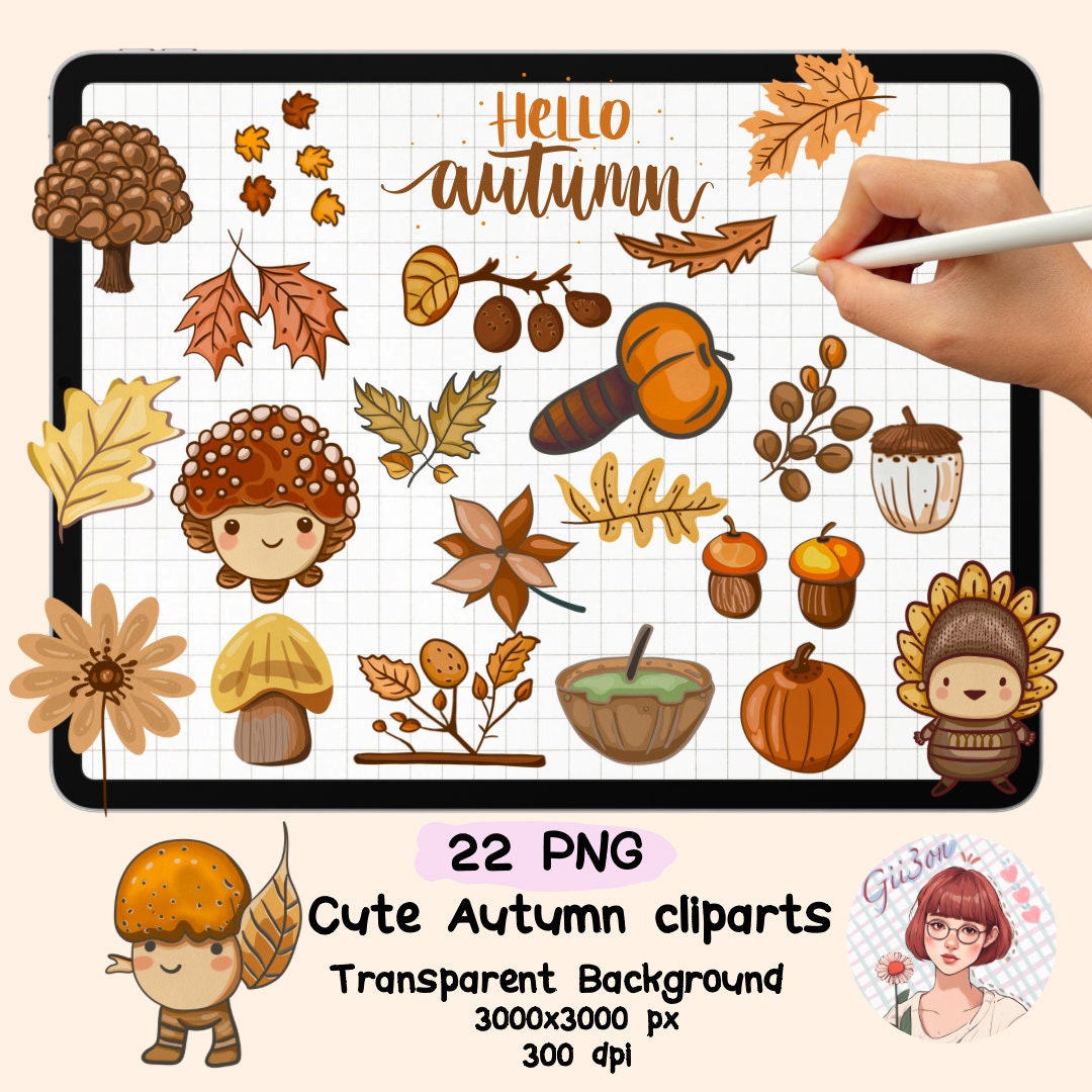 Cute Autumn Clipart, Cute Thanksgiving Clipart - Happy Thanksgiving ...