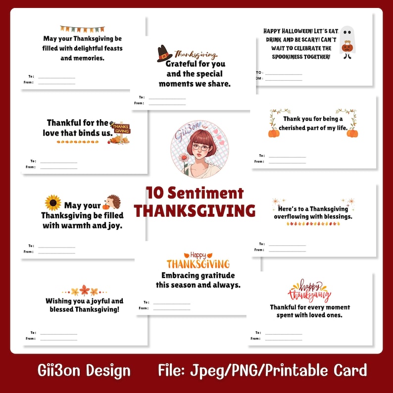 Thanksgiving Sentiment Bundle | Fall Gratitude Quote Stickers ...