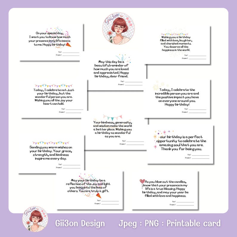 Birthday Card Sentiments: Printable PNG, JPEG (digital Download) - Etsy