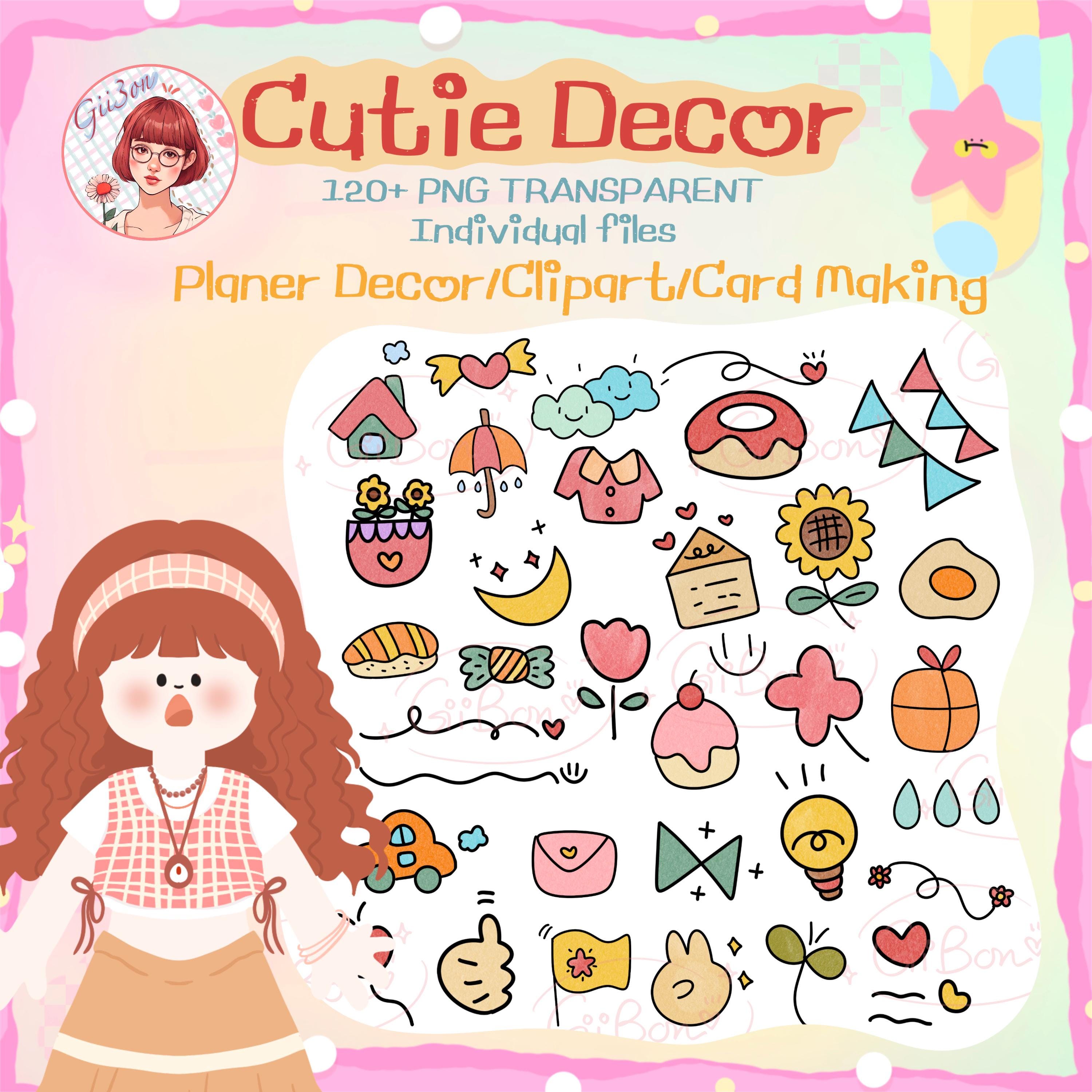 Planner Colourful Clipart Bundle, Hand Drawn Sticker Graphics ...