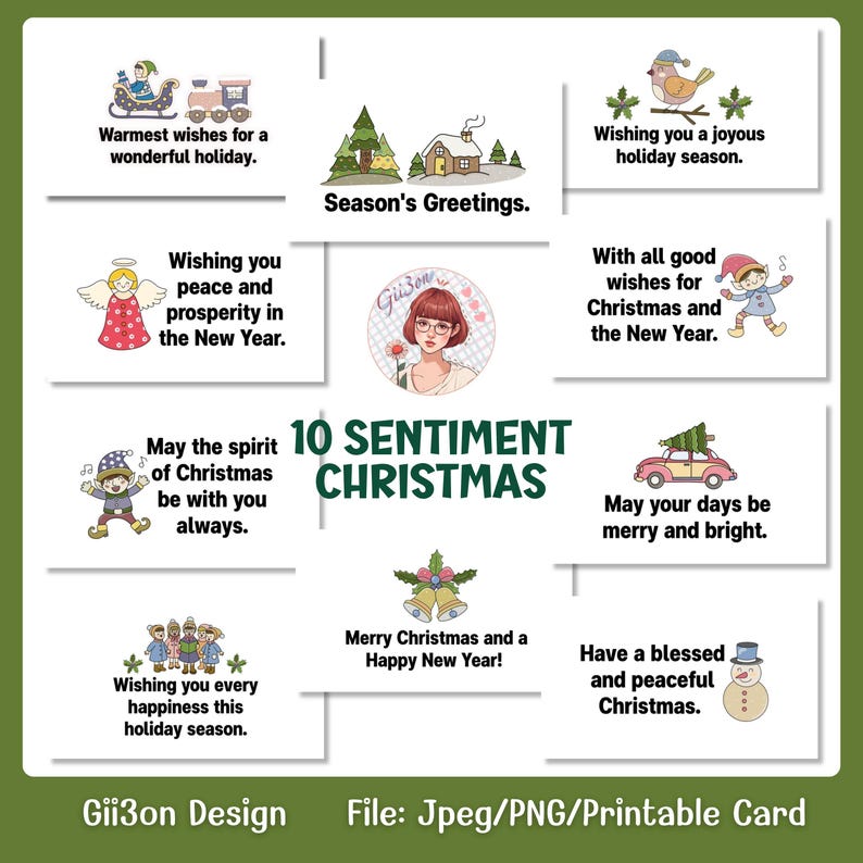 Christmas Sentiment Bundle | 10 Fall Quotes PNG JPEG PDF | Printable ...