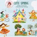 Cute Spring Clipart Bundle, Spring Clipart, Spring Girl Clipart, Spring ...
