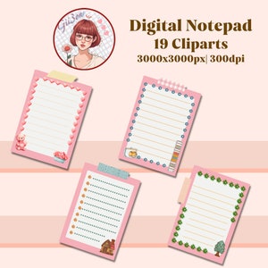 Notepads, Cute Sticky Tape, Clipart, Cute Pastel Digital Note, Png ...