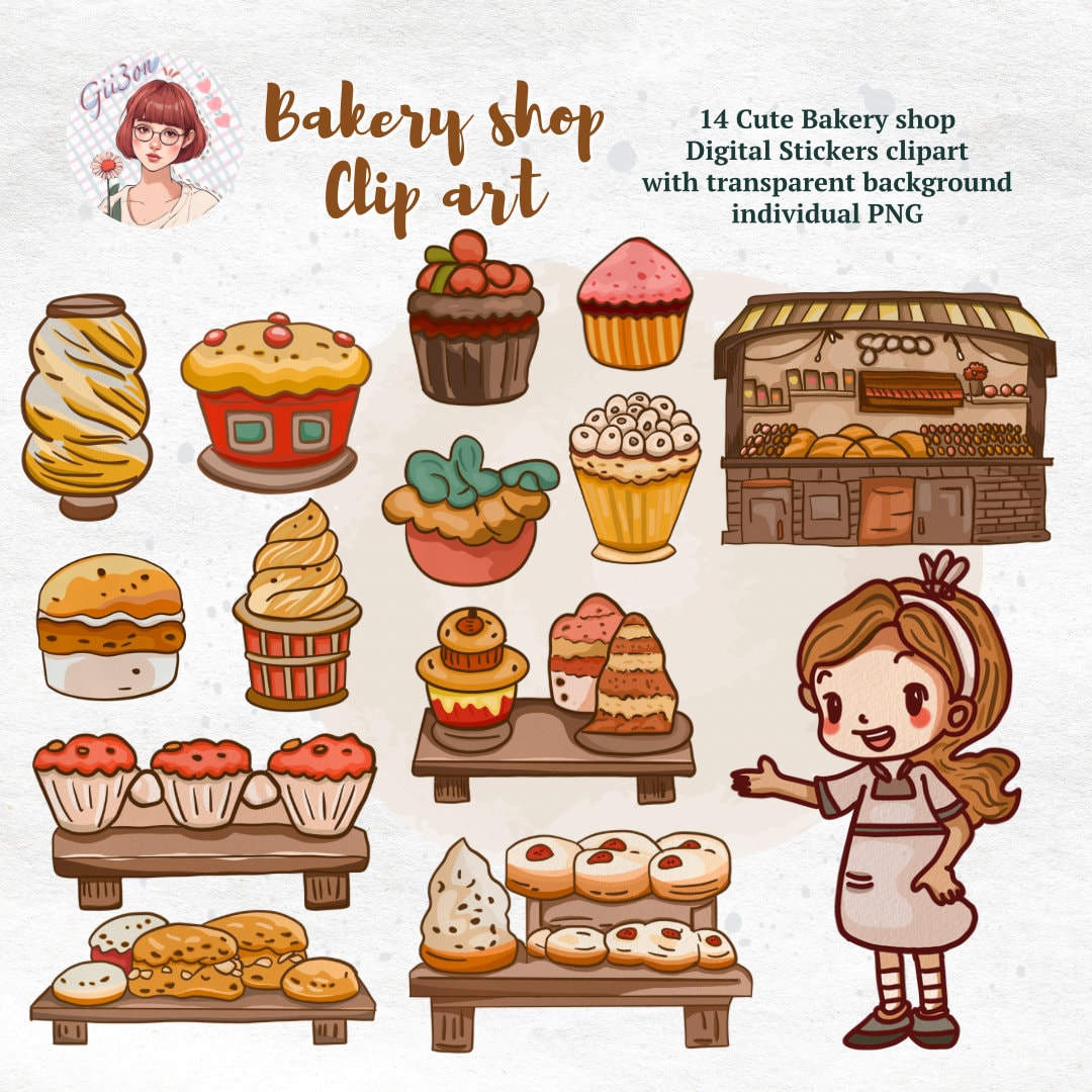 Cute Bakery Shop Clipart, Cute,bakery,bakery Shop,clipart,elements,bake ...