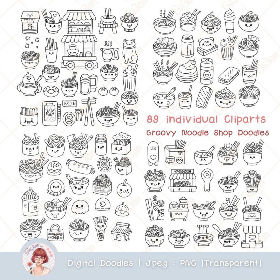 Groovy Noodle Shop Doodles, Doodles Arts, Colouring, Png, Transparent ...