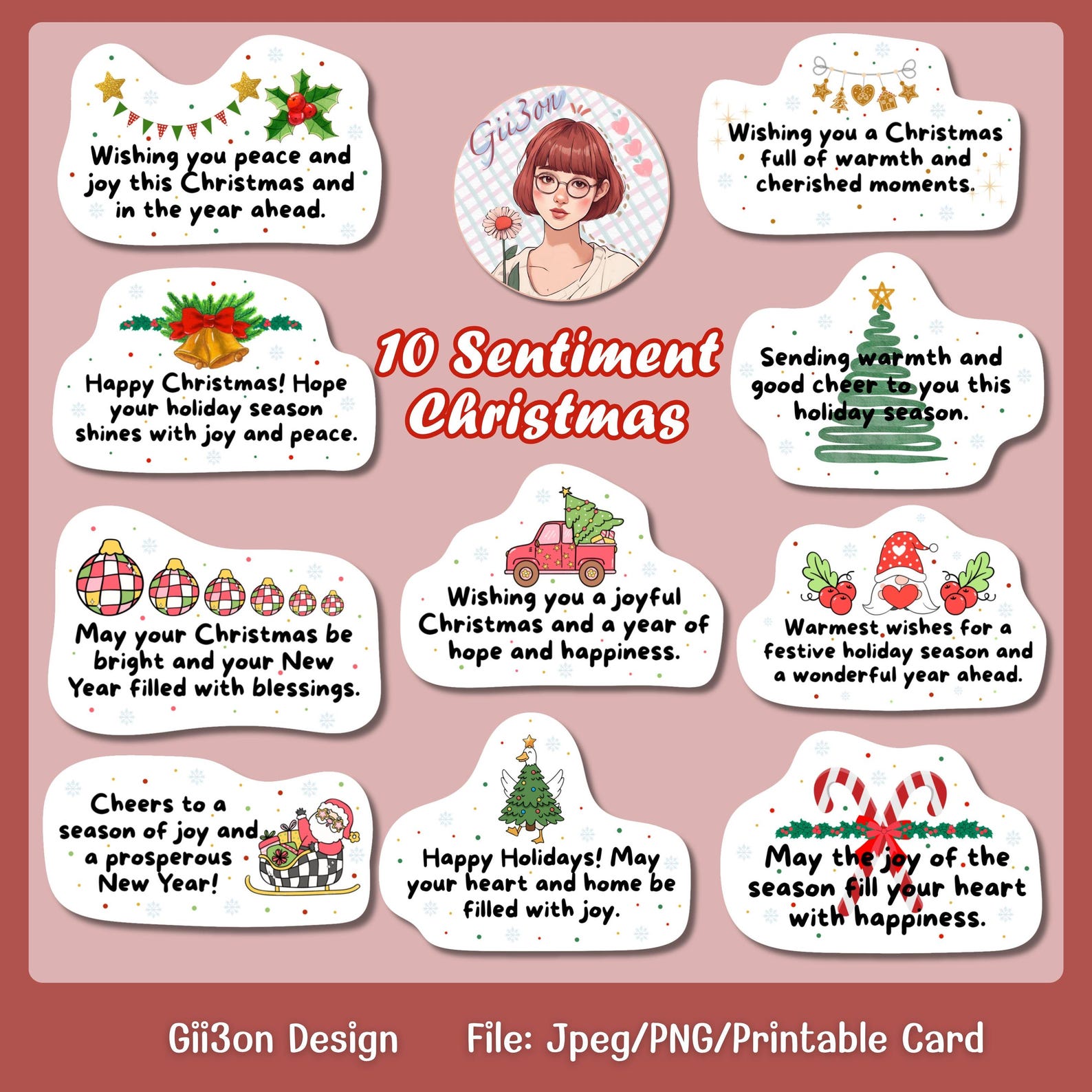 10 Christmas Sentiment Quotes | Printable Christmas Cards & Stickers ...