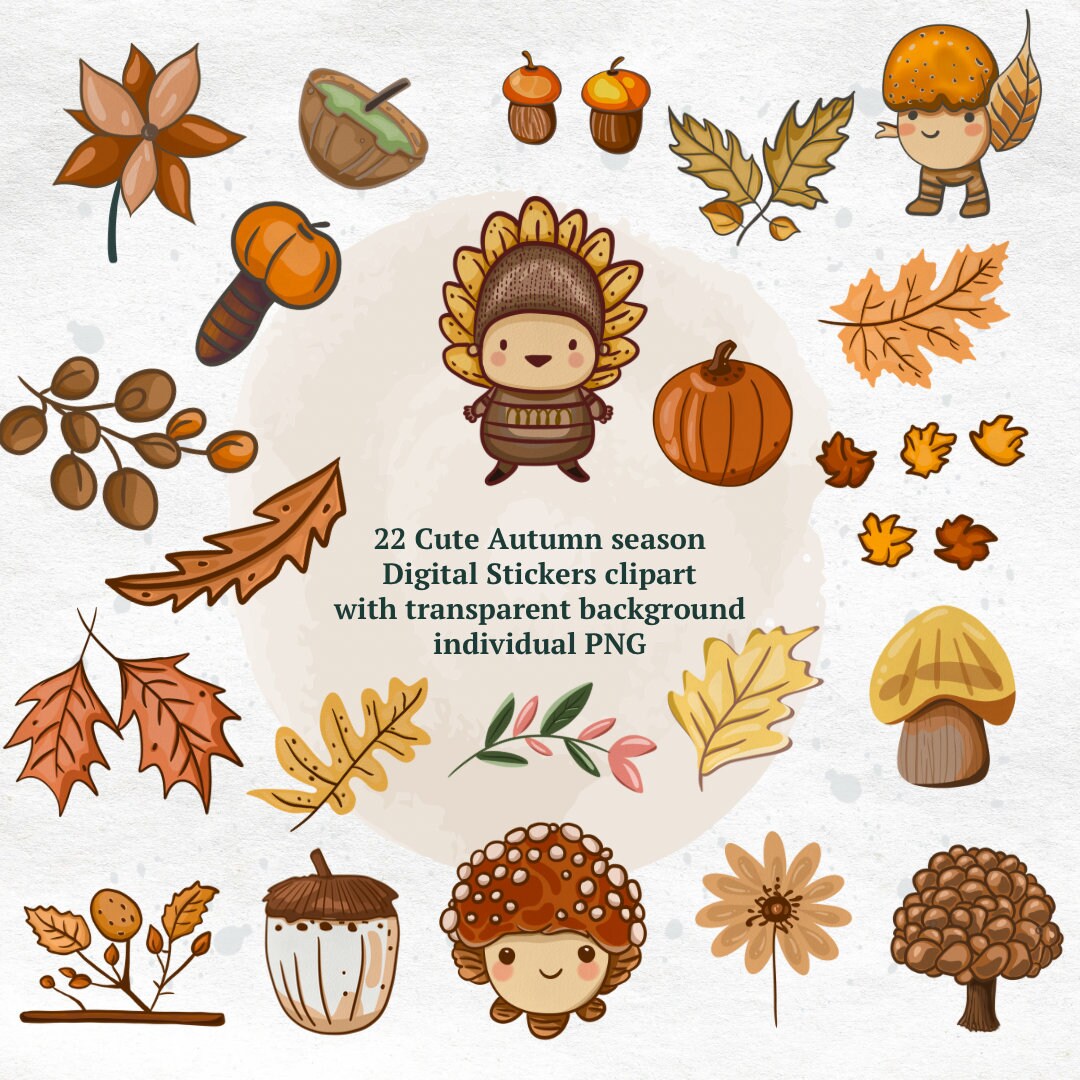 Cute Autumn Clipart, Cute Thanksgiving Clipart - Happy Thanksgiving ...