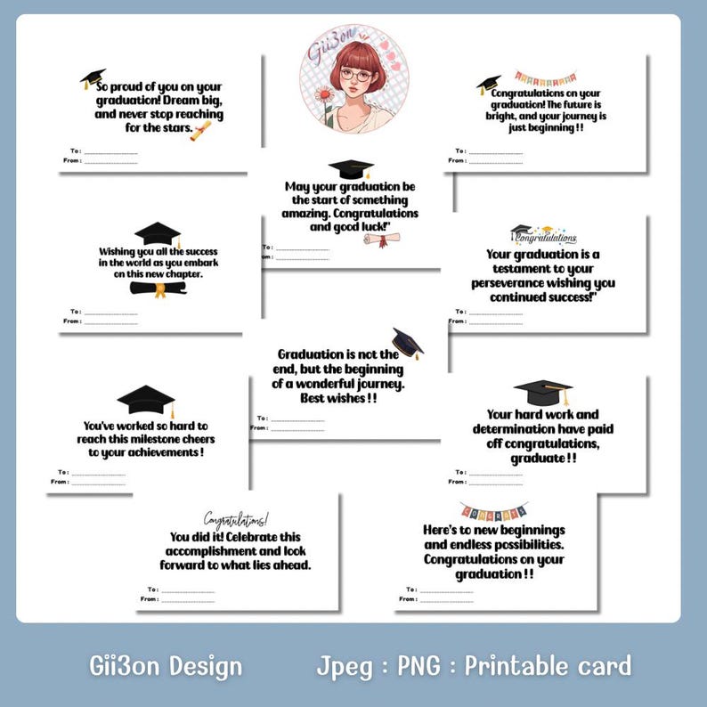 10 Graduated Sentiments, Png, Transparent, Printable, Card Inside, Jpeg ...