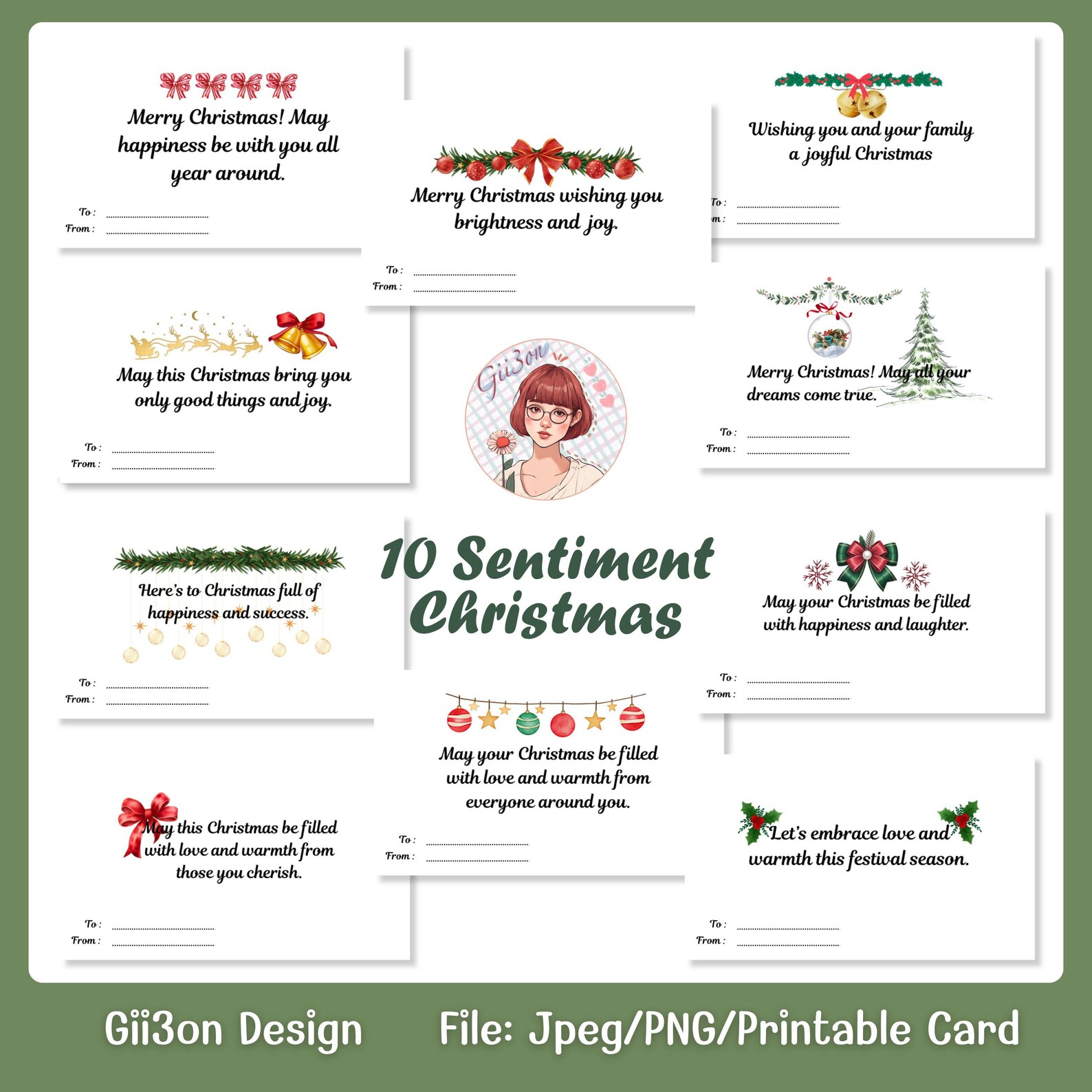 10 Christmas Sentiment Quotes | Printable Christmas Cards & Stickers ...