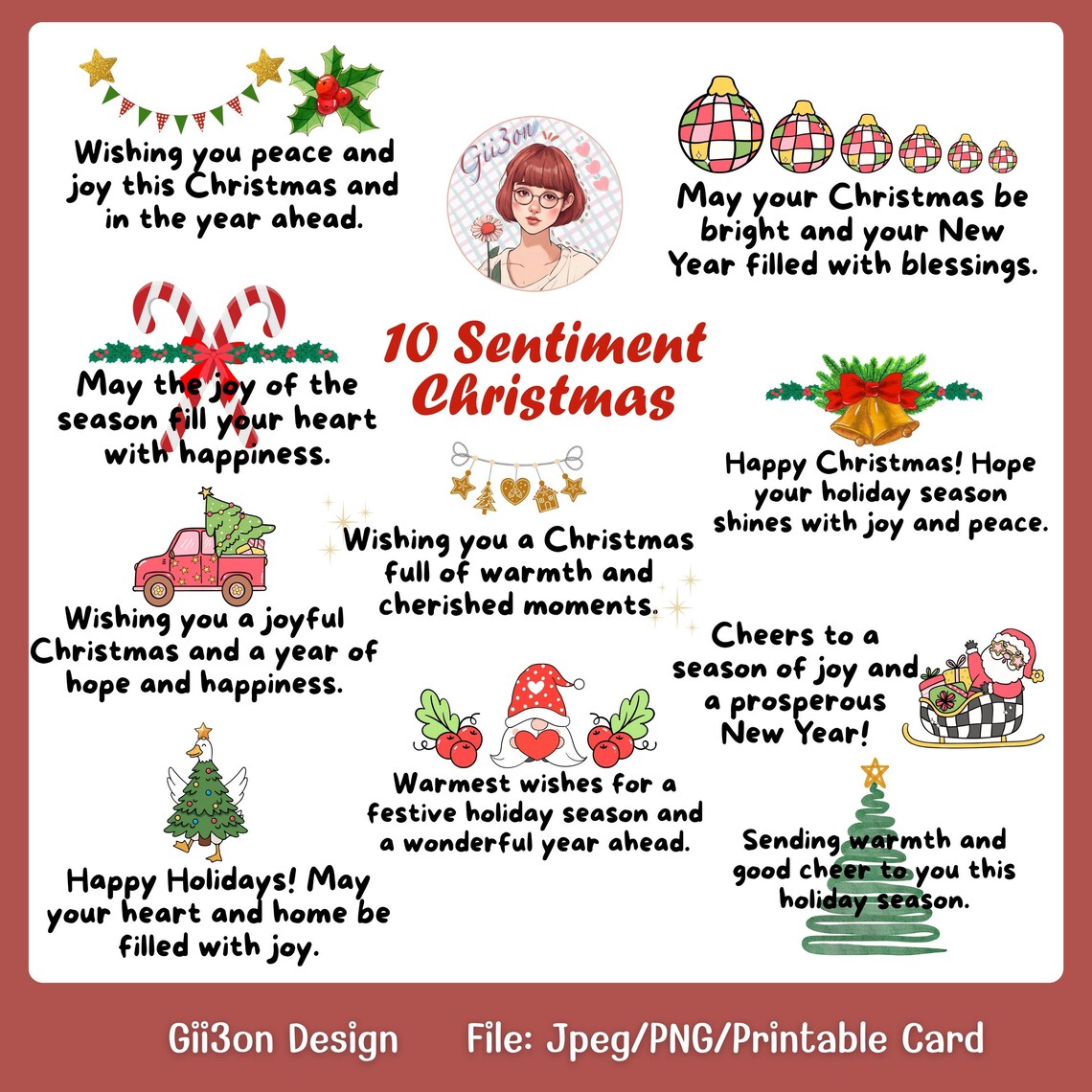 10 Christmas Sentiment Quotes | Printable Christmas Cards & Stickers ...