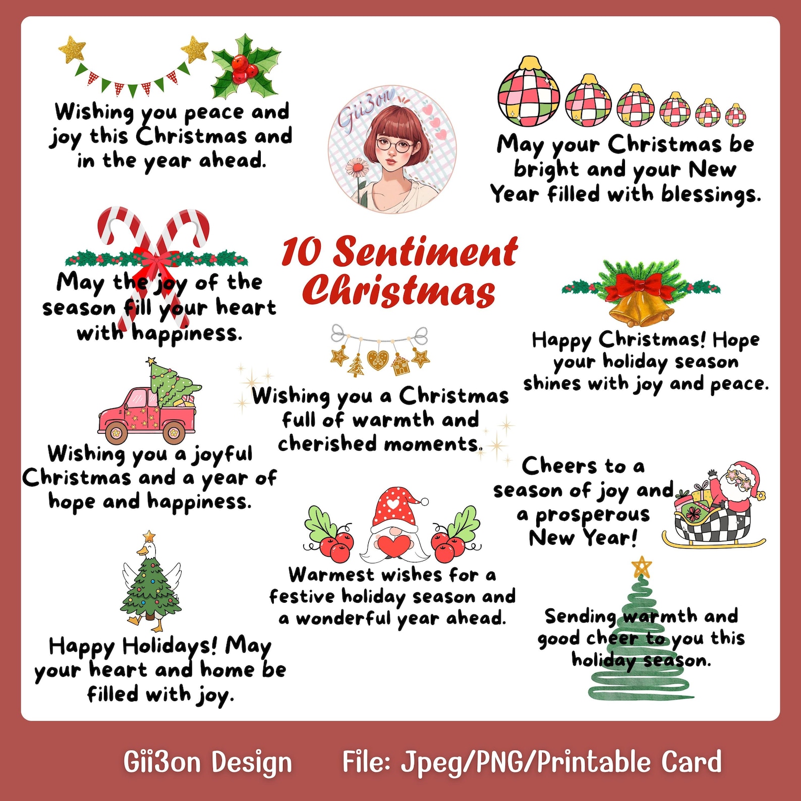10 Christmas Sentiment Quotes | Printable Christmas Cards & Stickers ...