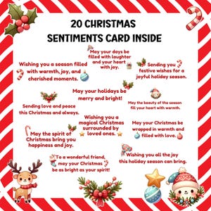 Christmas Card Sentiments 'for the Inside' Digital Stamp Bundle, Clip ...