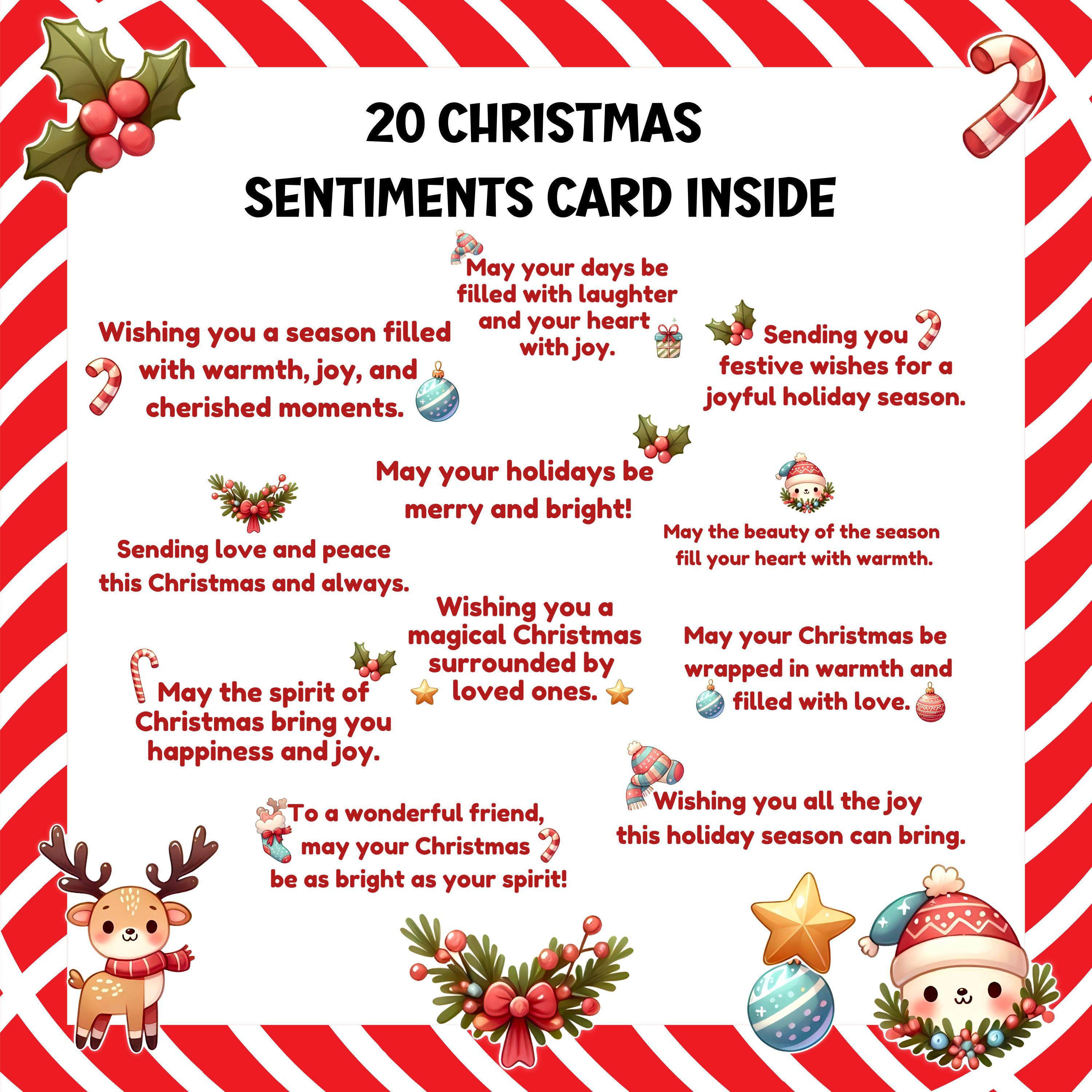 Christmas Card Sentiments 'for the Inside' Digital Stamp Bundle, Clip ...