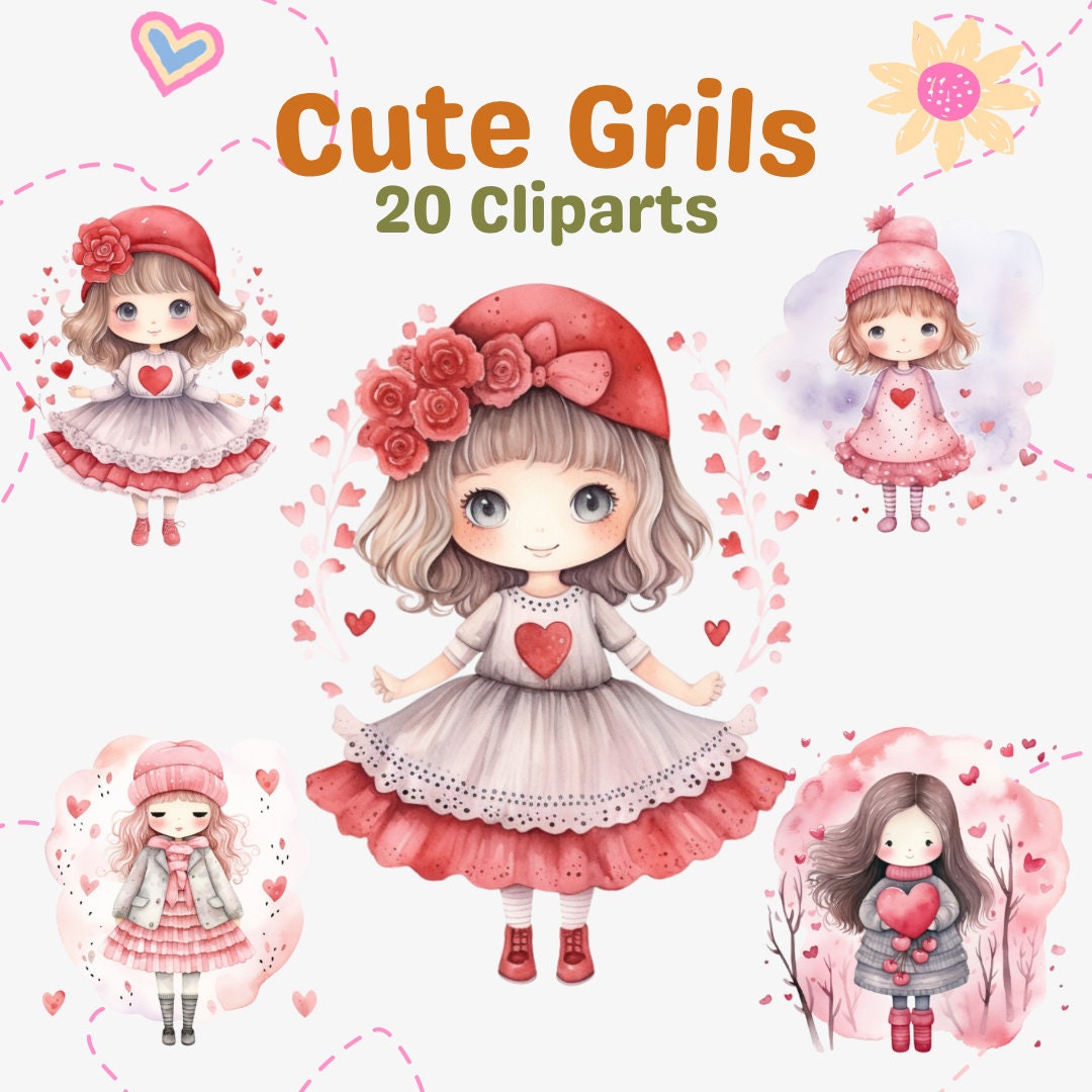 Little Girl, in Love , Valentines Day, Clipart, Png, Transparent ...