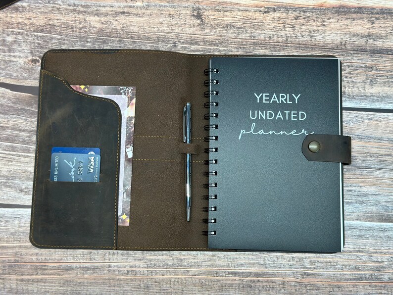 Personalized Leather Planner Undated A5 Daughter Leather Planner Cover ...