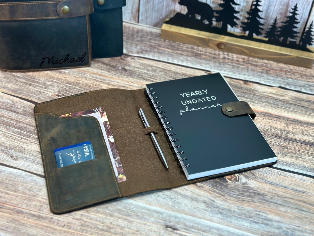 Personalized Leather Planner Undated A5 Daughter Leather Planner Cover ...