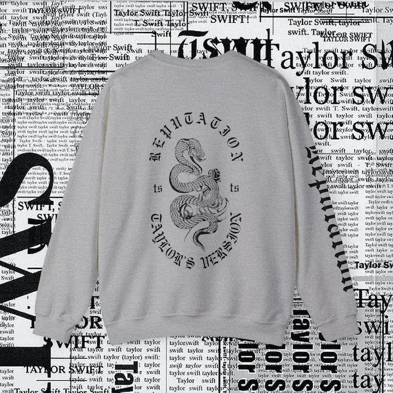Reputation Taylors Version Snake Merch Crewneck Reputation Sleeve TS ...