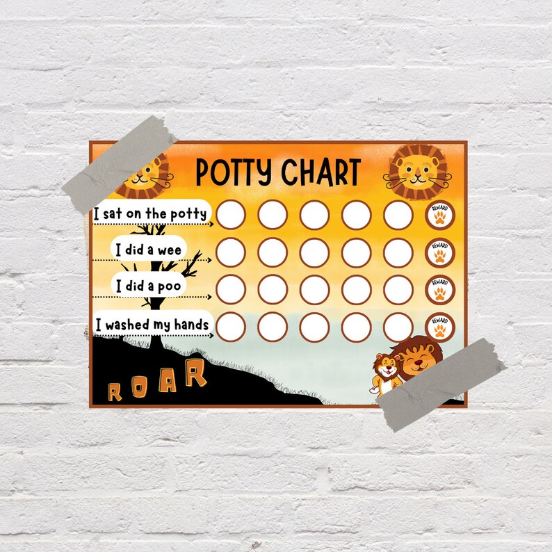 Lion Reward Chart, Kids Reward Chart, Printable Reward Chart, Preschool ...