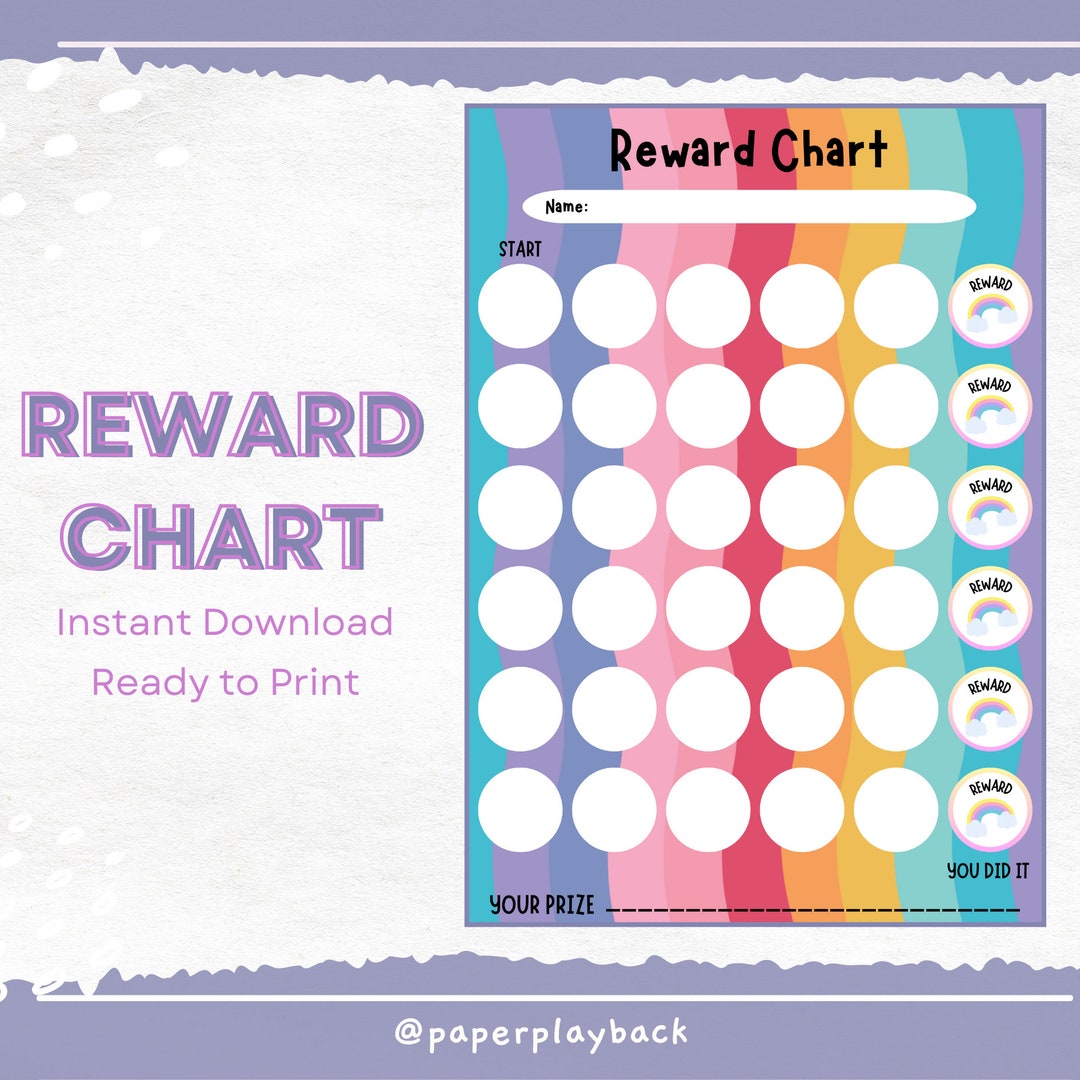 Rainbow Reward Chart, Toddler Reward Chart, Reward Chart Printable ...