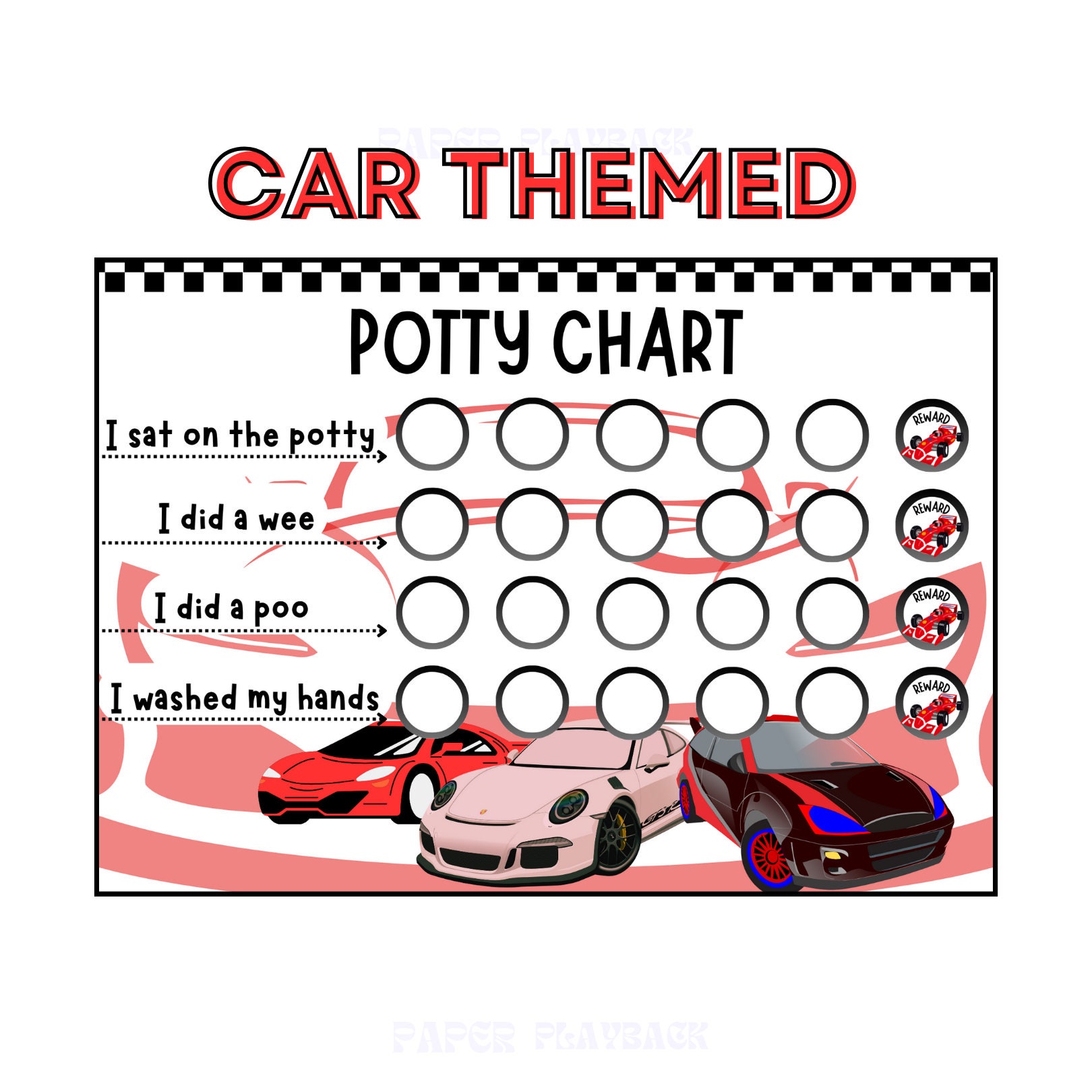 Car Potty Training Chart Printable, Toilet Training Chart, Toileting ...