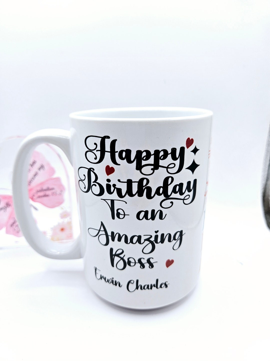 Cheerful Happy Birthday Boss Mug - Office Gift, Coworker Present. Funny ...