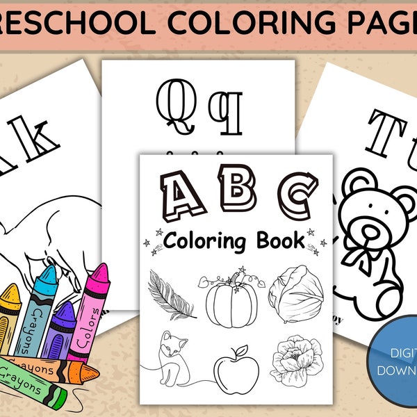 A Z Coloring Book - Etsy