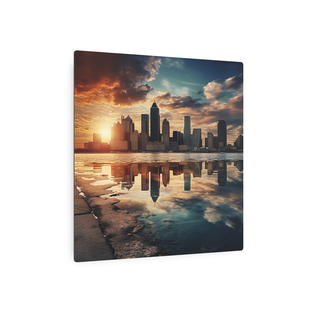 Detroit Skyline Aluminum Print - Personalized Modern Decor - Etsy