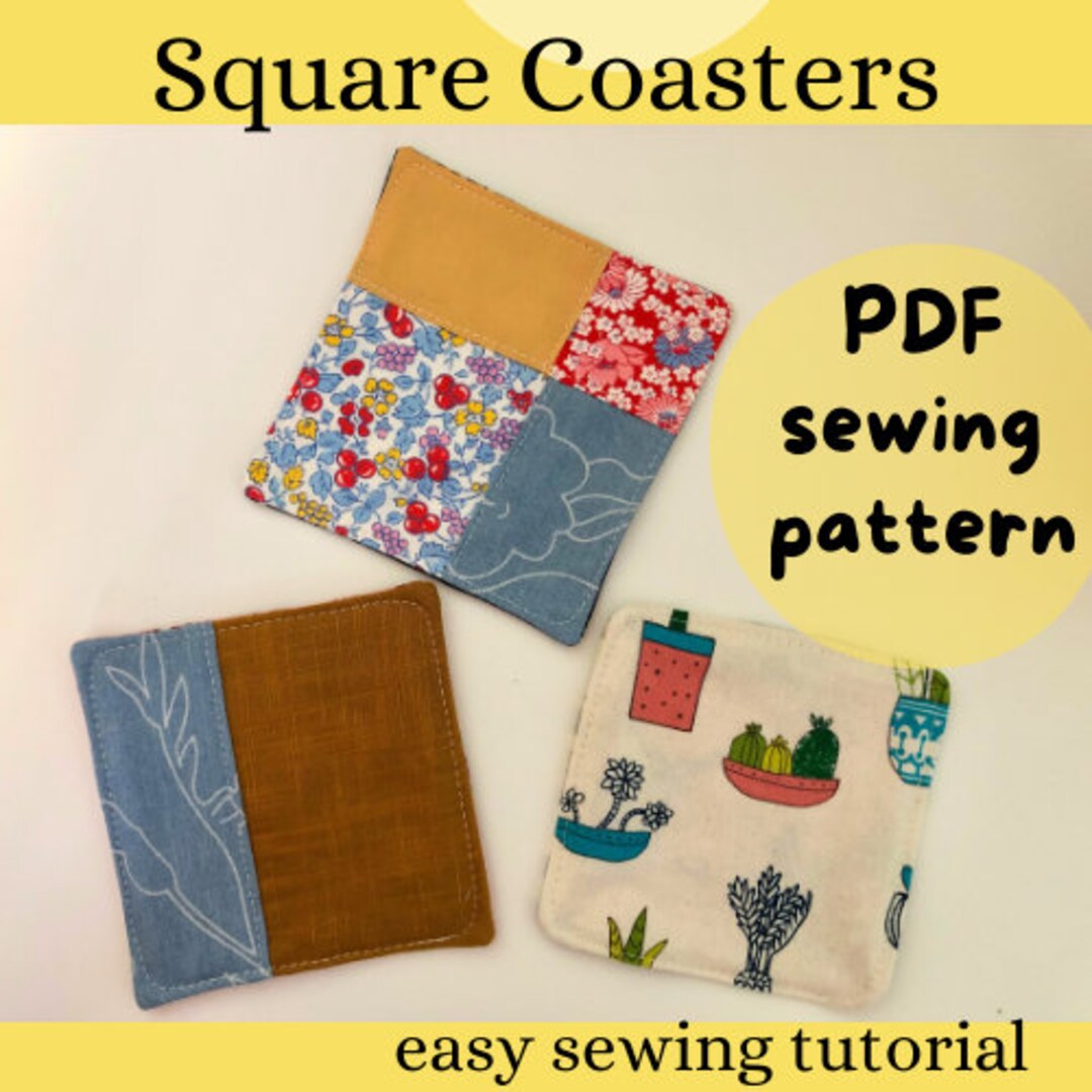 Coaster Sewing Pattern L Square Coaster PDF Sewing Pattern L Easy ...
